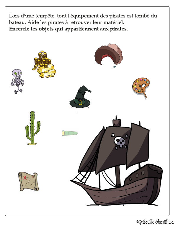 Les pirates - Gribouille éducatif